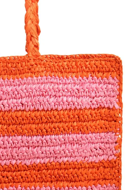 ZSA ZSA ZSU Raffia Delhi Shoulder Bag - Red-pink