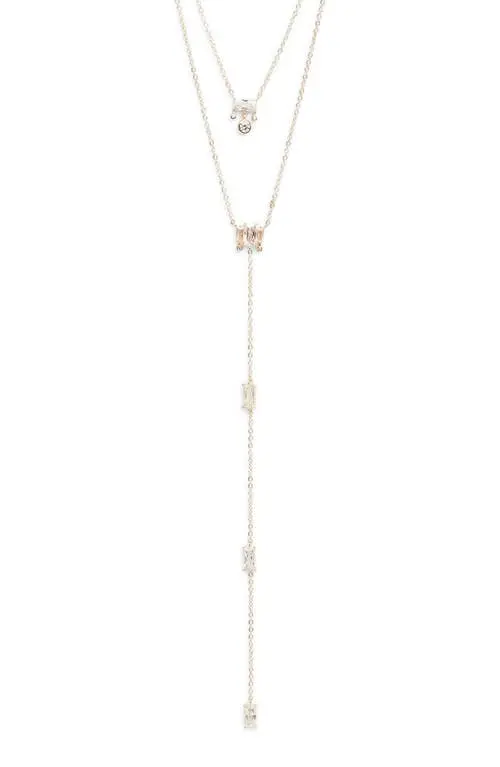 Nordstrom Layered Cubic Zirconia Y-necklace - Clear- Gold