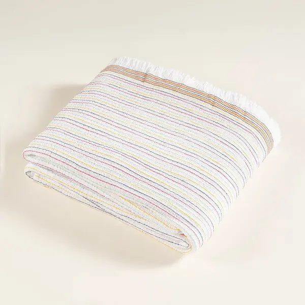 ZSA ZSA ZSU Faro Fringed Yarn-dyed Cotton Piqué King Coverlet - Ivory