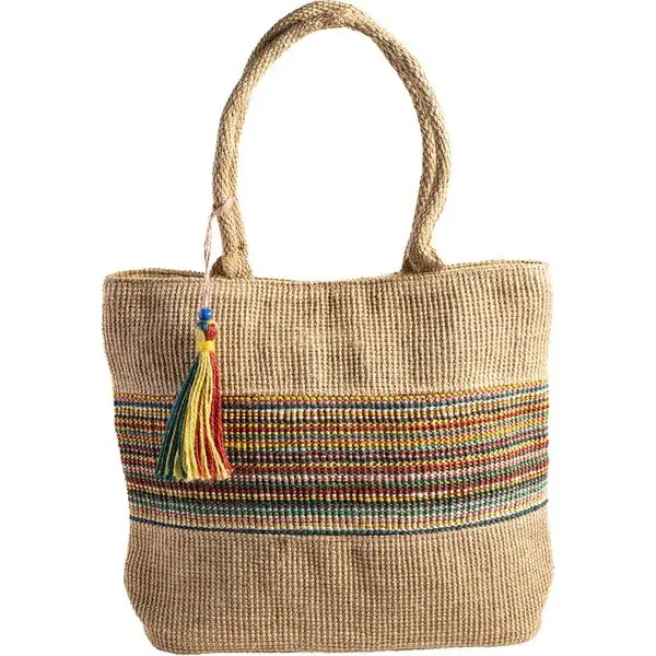 ZSA ZSA ZSU Kolkata Handcrafted Jute Tote 13x12x4