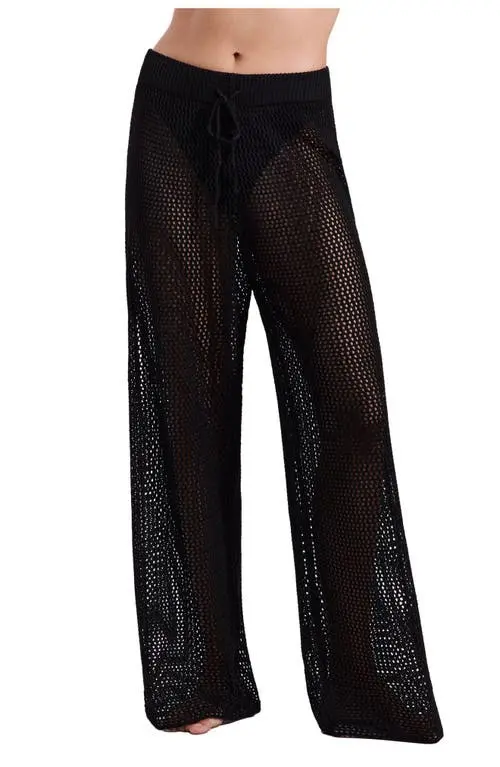 LUMA GOTTEX Monaco Net Crochet Beach Pant Cover-up - Black