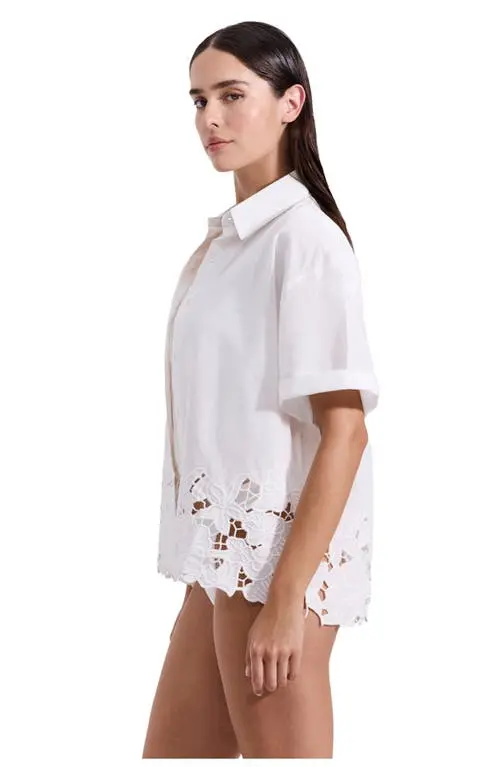 LUMA GOTTEX Amalfi Lace Button-down Shirt - White