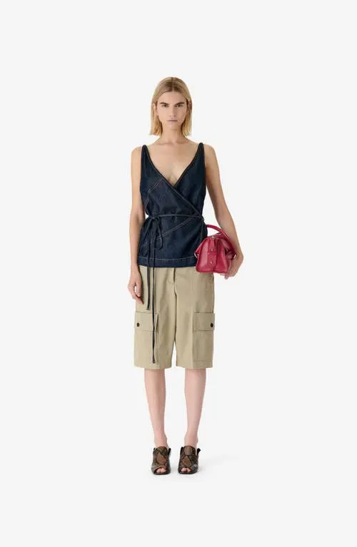 IRO PARIS Renata Denim Wrap Top