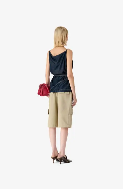 IRO PARIS Renata Denim Wrap Top