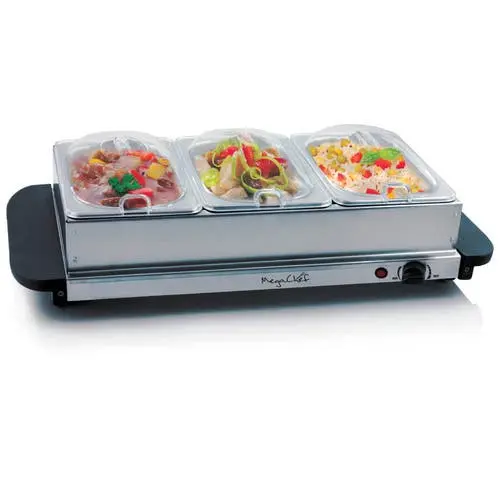 MEGACHEF Buffet Server & Food Warmer - Grey
