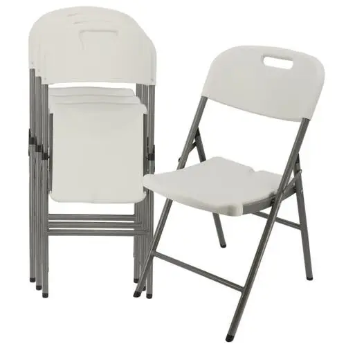 ELAMA 4 Piece Indoor And Outdoor Folding Chair Set - White