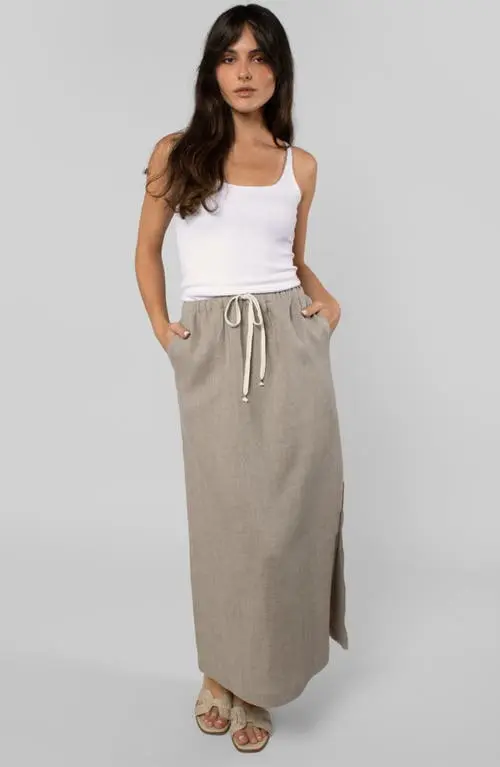 LEISURE LAB Linen Resort Skirt - Cappuccino