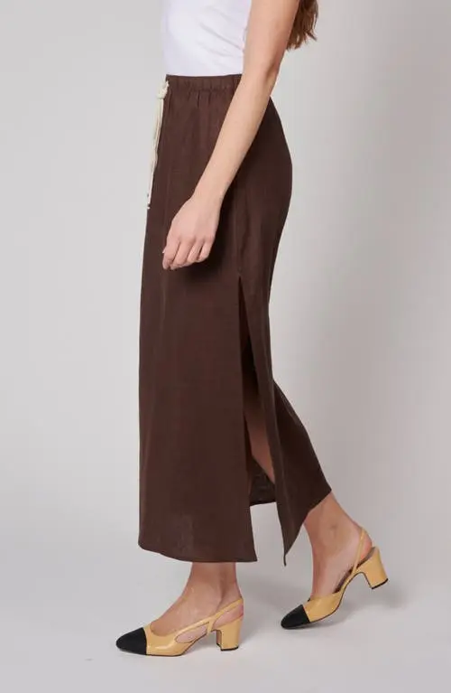 LEISURE LAB Linen Resort Skirt - Espresso