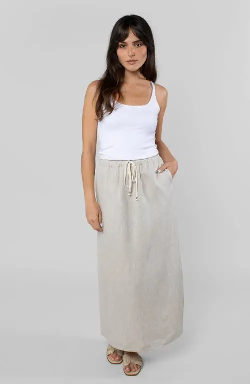 LEISURE LAB Linen Maxi Skirt - Oatmeal