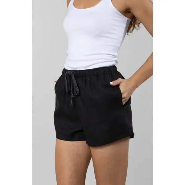 LEISURE LAB Linen Resort Short - Black