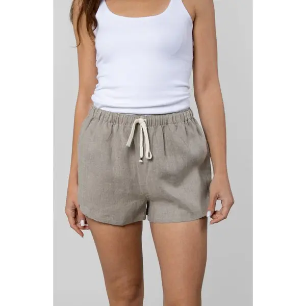 LEISURE LAB Linen Resort Short - Cappuccino