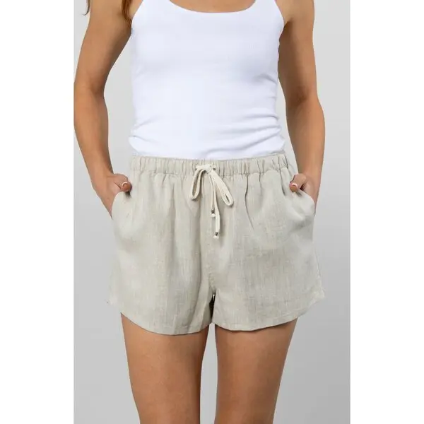 LEISURE LAB Linen Resort Short - Oatmeal