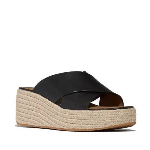 Fitflop Platfforms Espadrille Slides - Black
