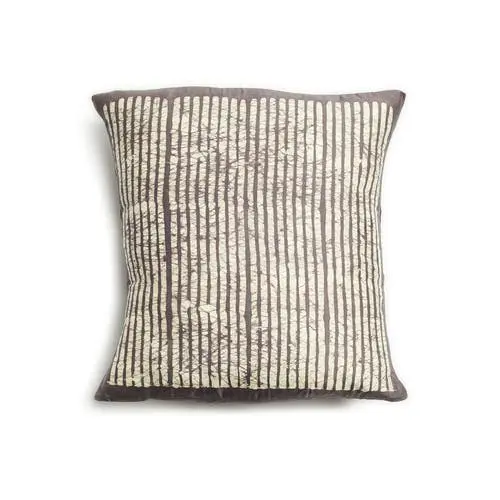 STUDIO VARIOUSLY Maple Black Hand Wax Block Printed Stripes Mulberry Silk Pillowcover Only