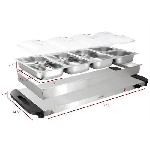 MEGACHEF 5 Section Buffet Server & Food Warmer