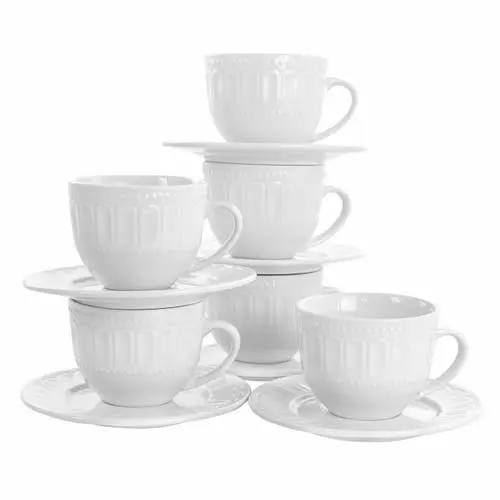 ELAMA Charlotte 6 Piece Mug Set - White