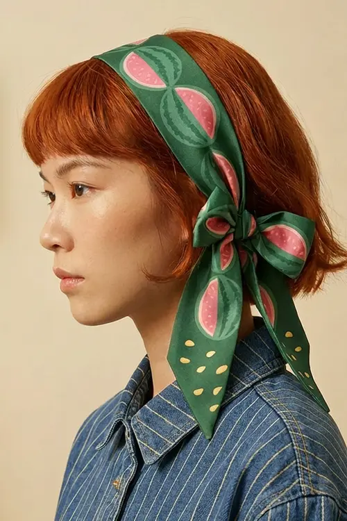 CENTINELLE Watermelon Twilly Ribbon Scarf - Red