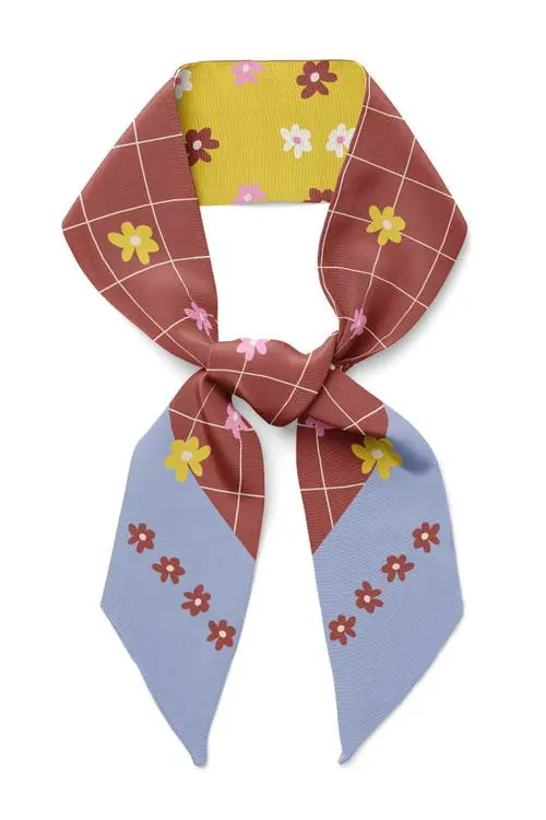 CENTINELLE Chat Au Chocolat Twilly Ribbon Scarf - Multicolor