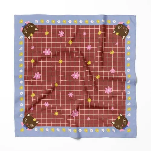 CENTINELLE Chat Au Chocolat Cotton Silk Bandana - Multicolor