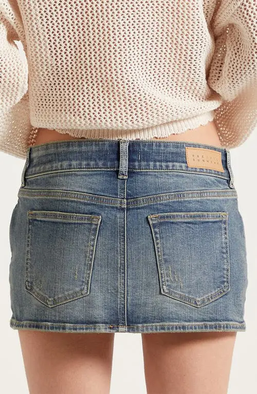 PACSUN Piper Micro Mini Skirt - Medium Indigo
