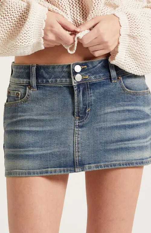 PACSUN Piper Micro Mini Skirt - Medium Indigo
