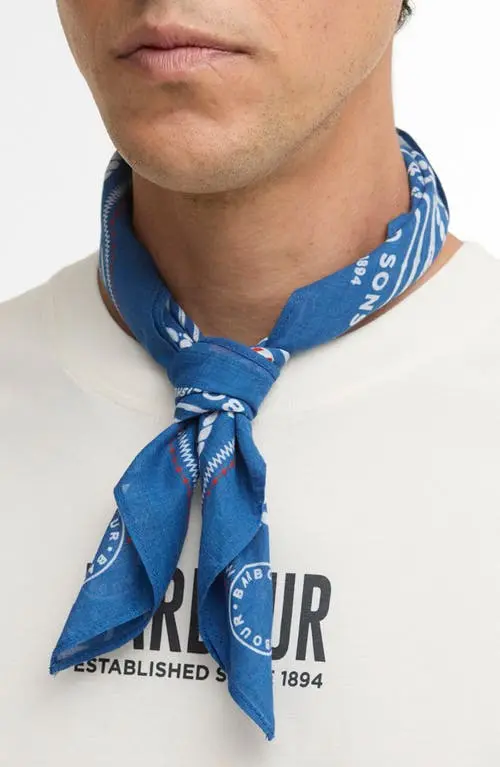 Barbour Heritage Print Cotton Bandana Scarf - Sailboat Blue