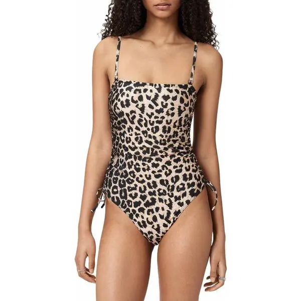 ALLSAINTS Court Side Tie One-piece Swimsuit - Leppo Brown