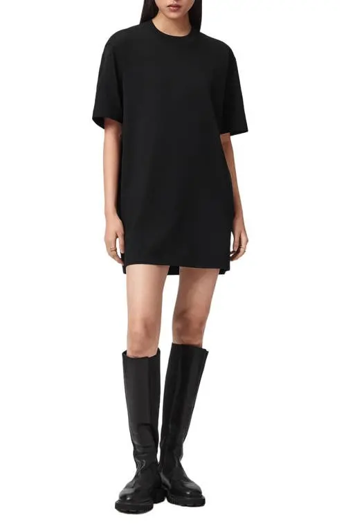 ALLSAINTS Fuse Logo Appliqué Mini T-shirt Dress