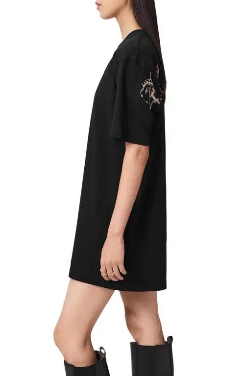 ALLSAINTS Fuse Logo Appliqué Mini T-shirt Dress