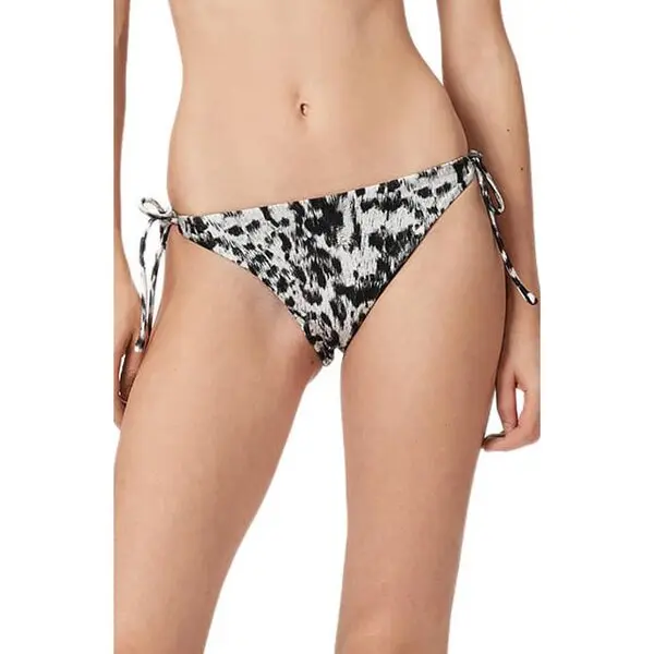 ALLSAINTS Saph Side Tie Bikini Bottoms - Grey Leopard