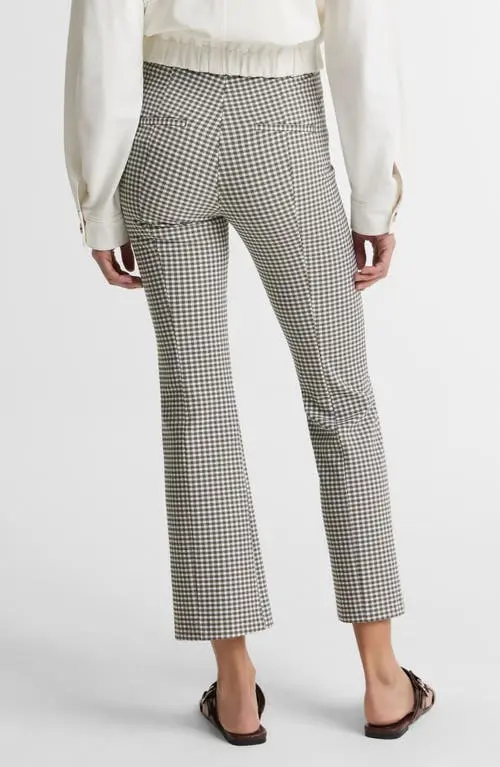 Vince Niki Mid-rise Crop Gingham Pants - Tapenade Gingham