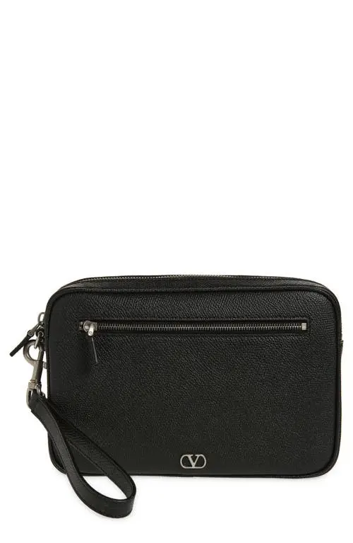 Valentino Garavani Signature Vlogo Zip Pouch - Black