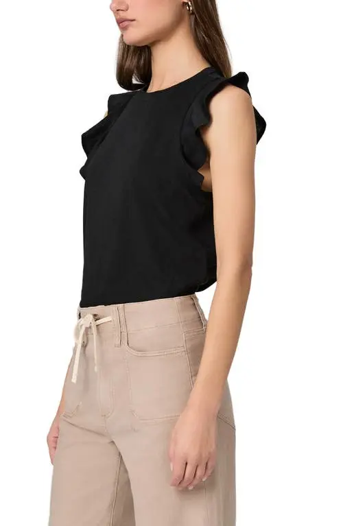 Paige Alaria Flutter Sleeve Top - Black
