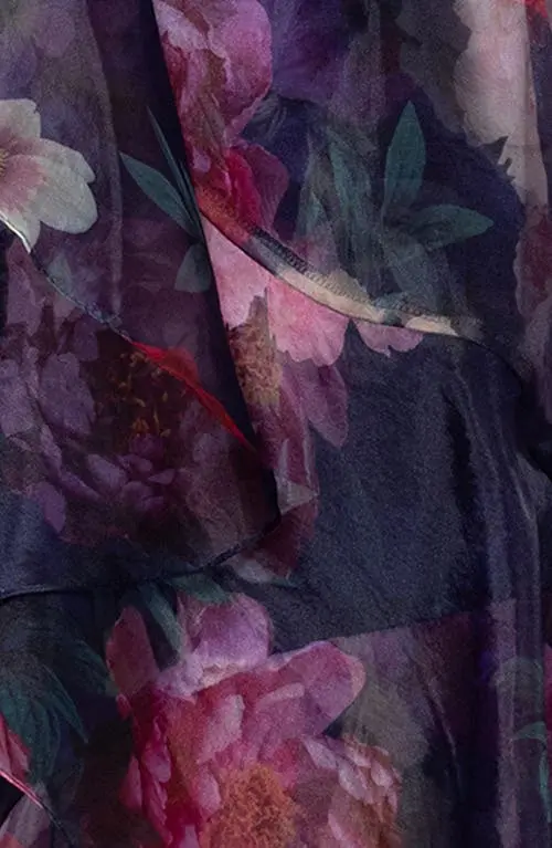 Betsy & Adam Floral Organza Gown