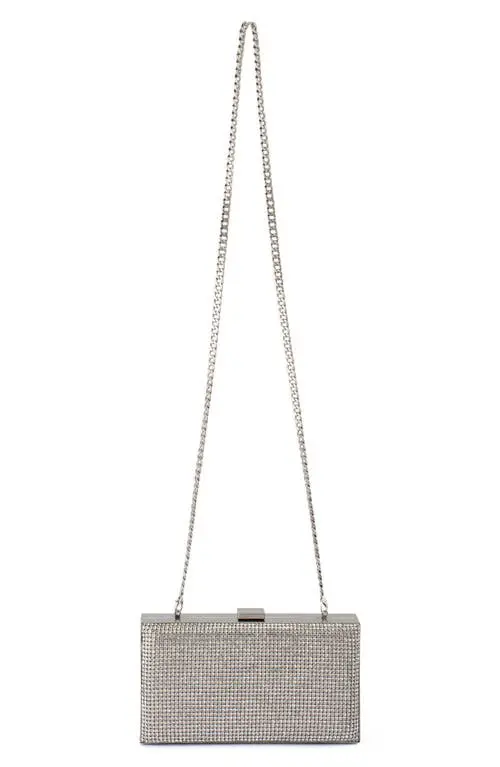 OLGA BERG Crystal Embellished Box Clutch - Silver