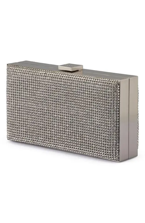 OLGA BERG Crystal Embellished Box Clutch - Silver