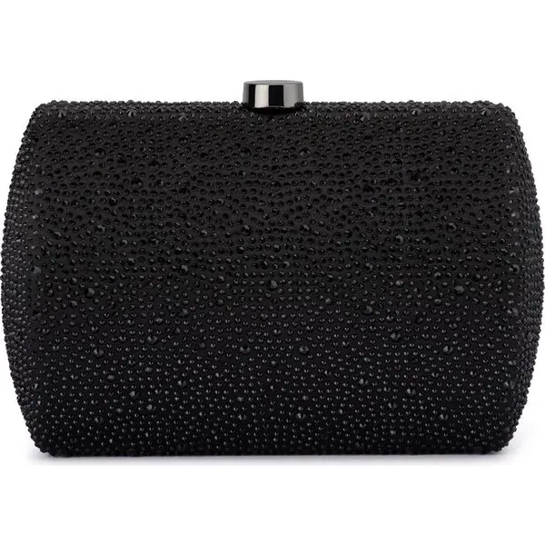OLGA BERG Carolina Crystal Frame Clutch - Black