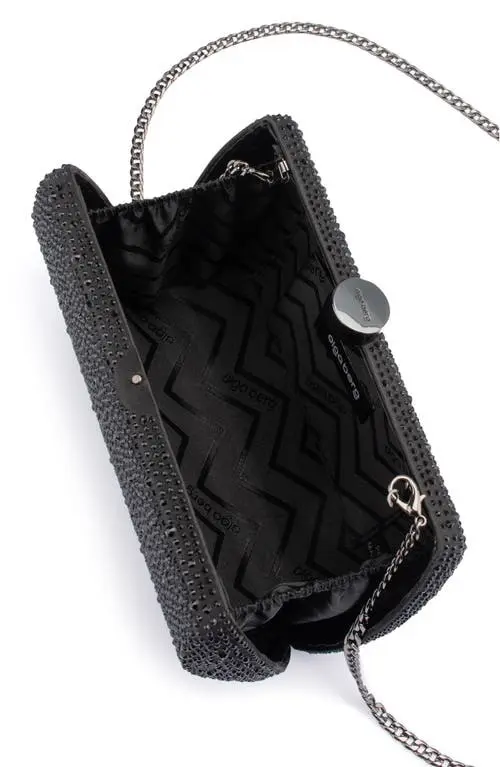 OLGA BERG Carolina Crystal Frame Clutch - Black