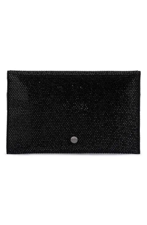 OLGA BERG Cara Crystal Envelope Clutch - Black