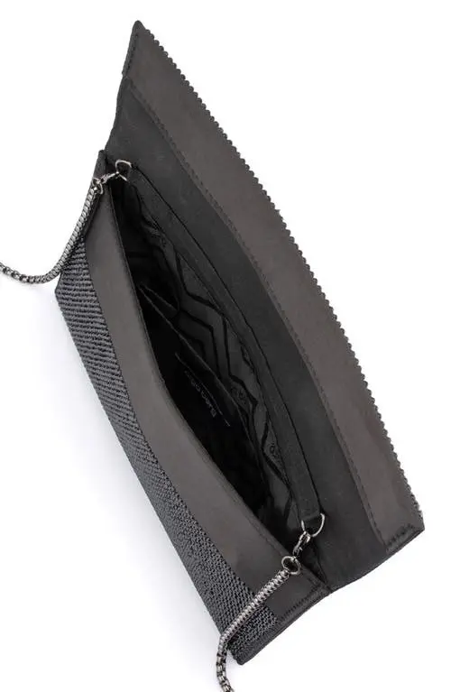OLGA BERG Cara Crystal Envelope Clutch - Black