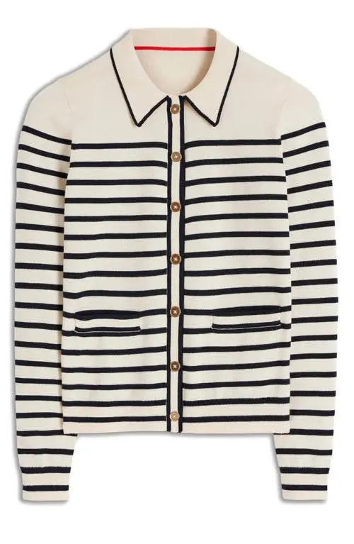 Boden Liz Stripe Collar Cardigan