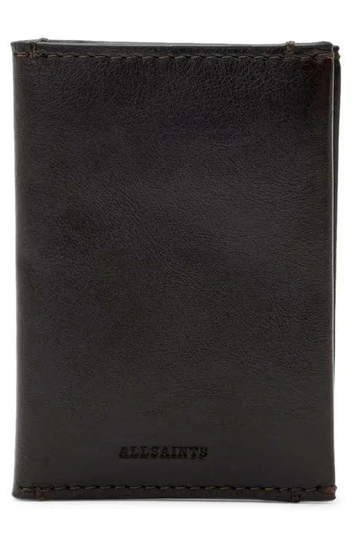 ALLSAINTS Leather Bifold Wallet - Bitter Brown