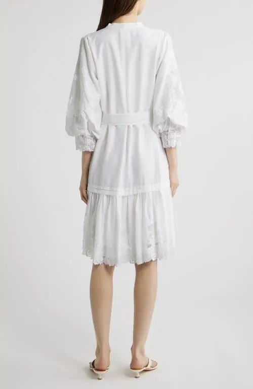 Kobi Halperin Erica Embroidered Cotton & Silk Dress - White