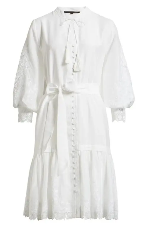 Kobi Halperin Erica Embroidered Cotton & Silk Dress - White