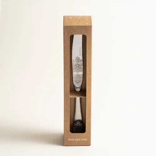 ZSA ZSA ZSU Dume Patterned Stainless Steel Dinner Knife Set Of 4 - Silver