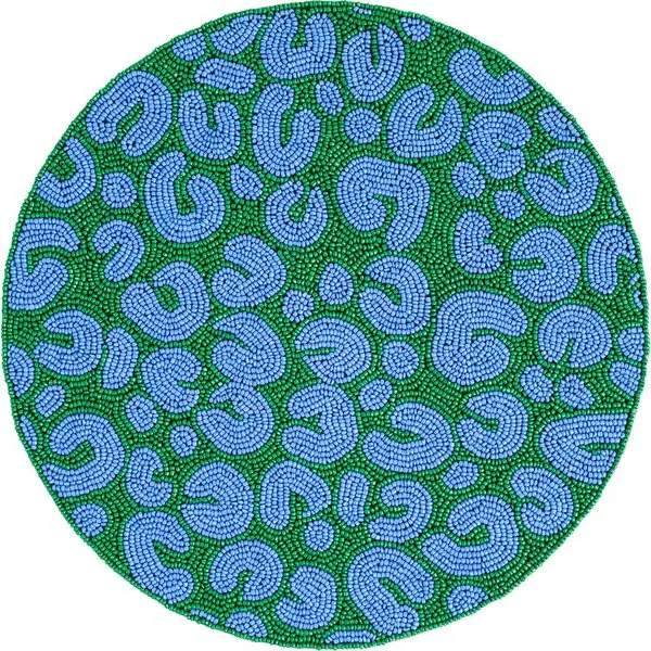 ZSA ZSA ZSU Dadri Beadded Placemat Animal 14 - Blue-green