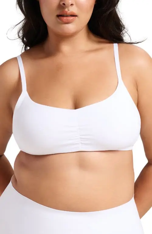 SIELLA Organic Cotton No-show V-scoop Bra - White