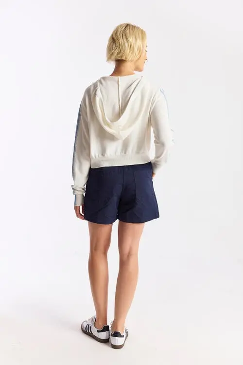 WISPR Geo Sleeve Cropped Zip Up Hoodie
