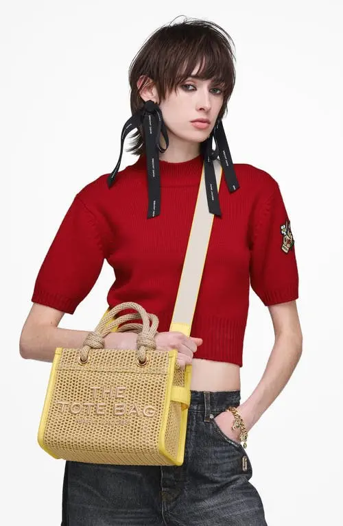 Marc Jacobs Small Stripe Mesh Tote - Natural
