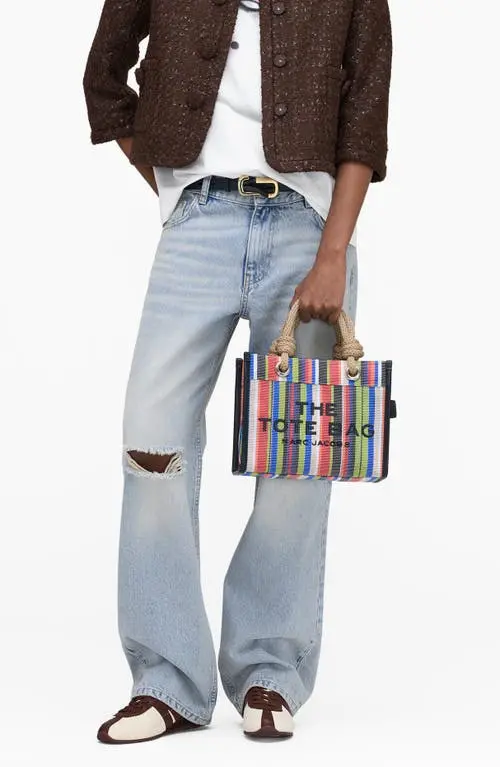 Marc Jacobs Small Stripe Mesh Tote - Red Multi